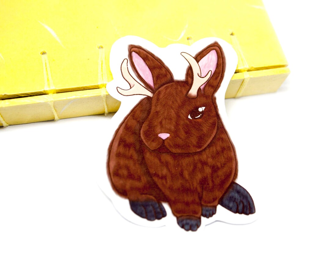 Die Cut Rabbit Jackolope Cryptid Art Stickers - Etsy