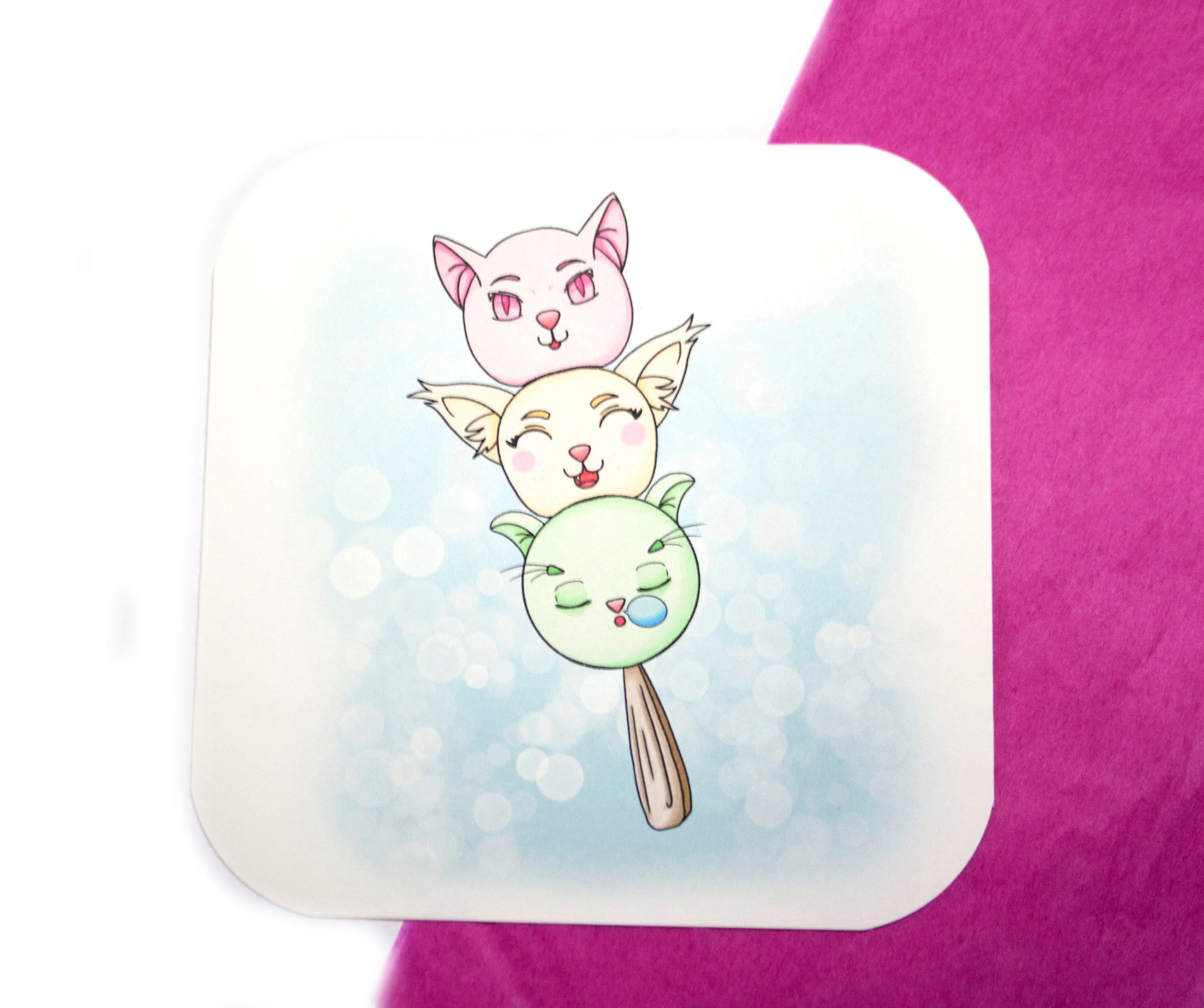 Kawaii Dango Cat Art Print, Japanese Dango Print, Cute Cat Art Print - Etsy