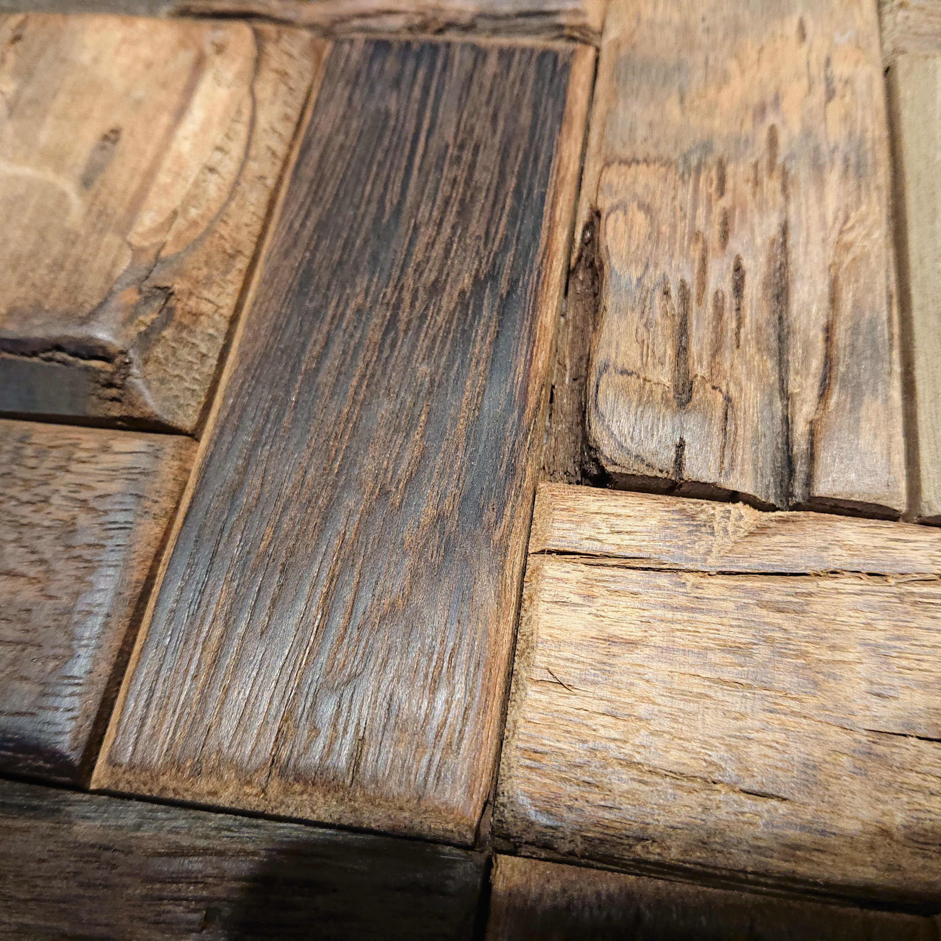 Wood Mosaic Tiles Rustic Wood Tiles Rustic Wall Art Wooden | Etsy UK