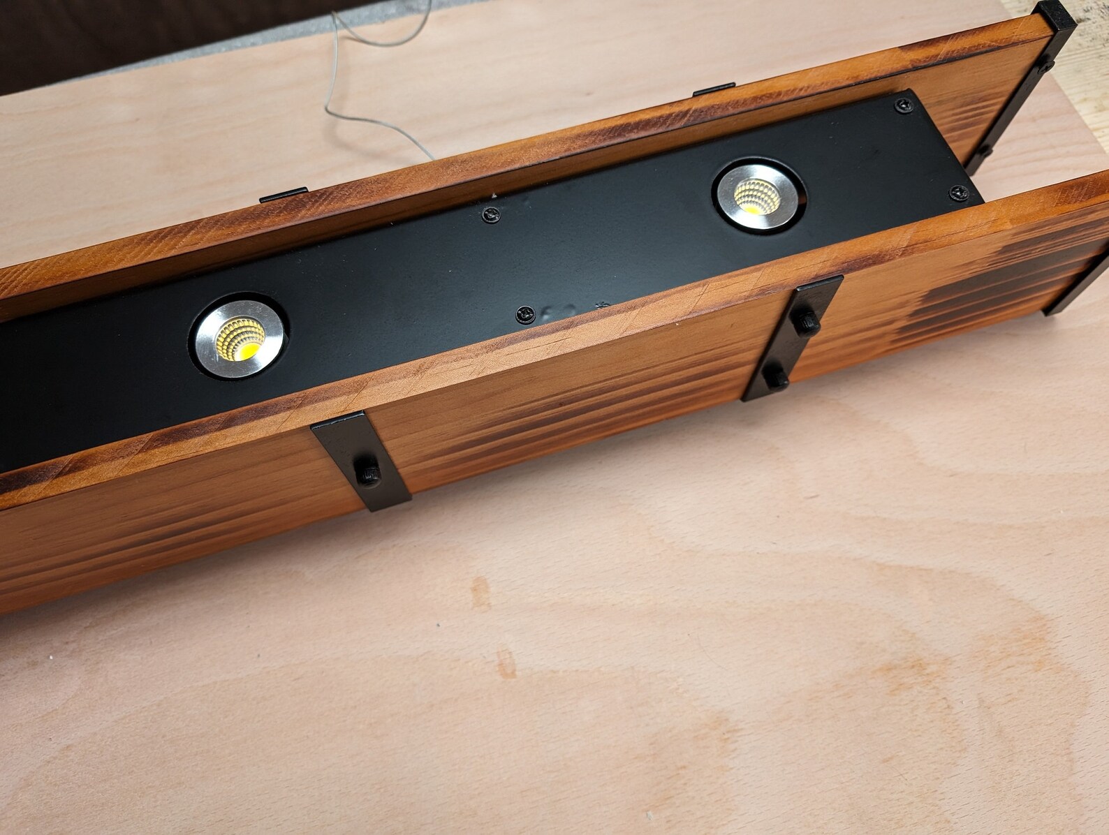 Wood Beam Lights, Vintage Wood Beam Spot Lights Light Fixture, Rustic ...