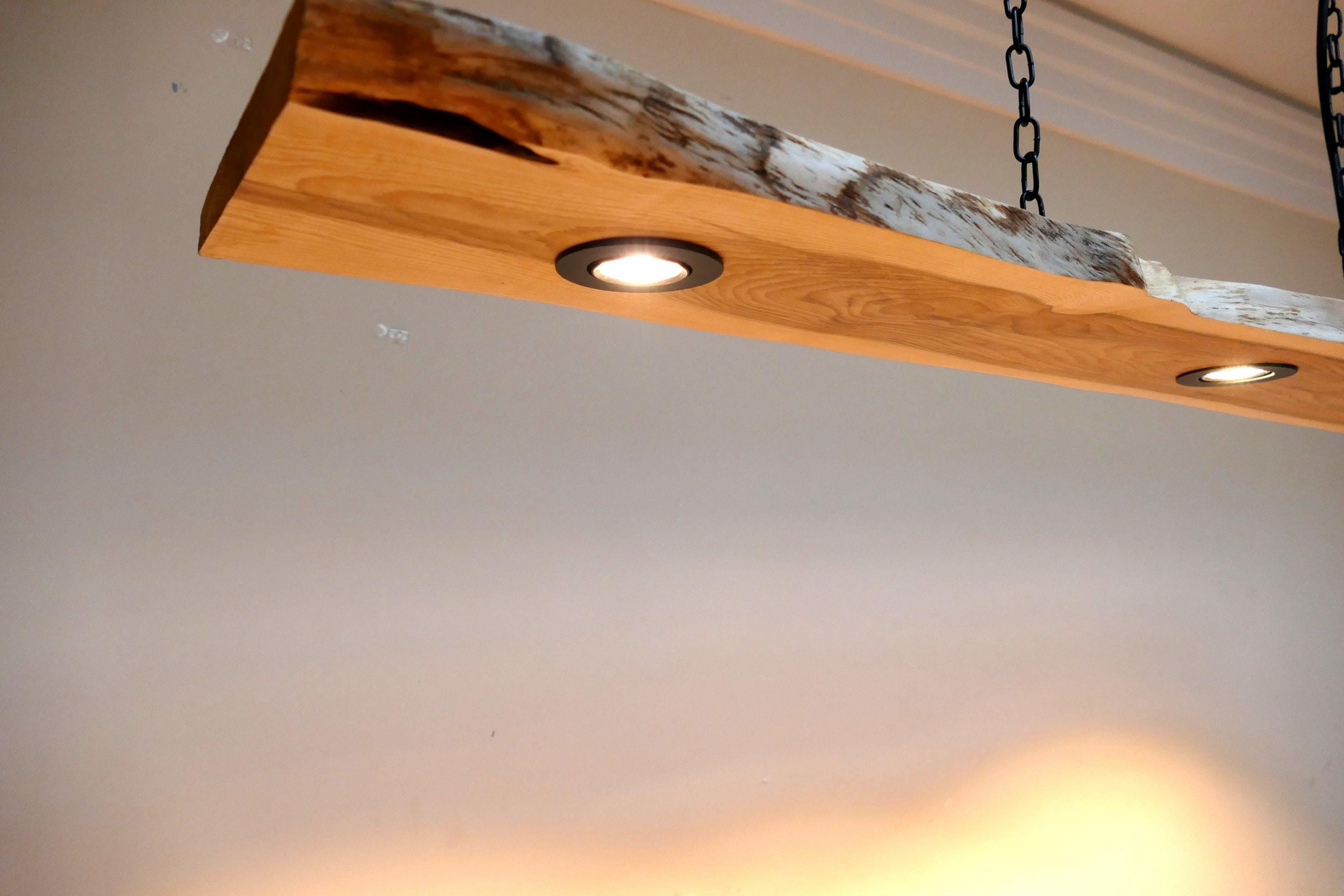Yew Wood Slab With LED Spot Lights, Pendant Light, Timbers With ...