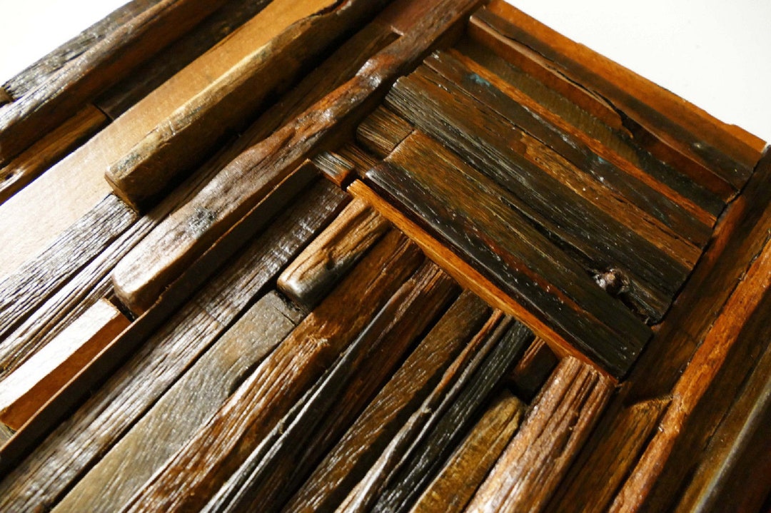 Reclaimed Wall Tiles, Wood Wall Art, Old Wood Tiles, Decorative, Wall ...