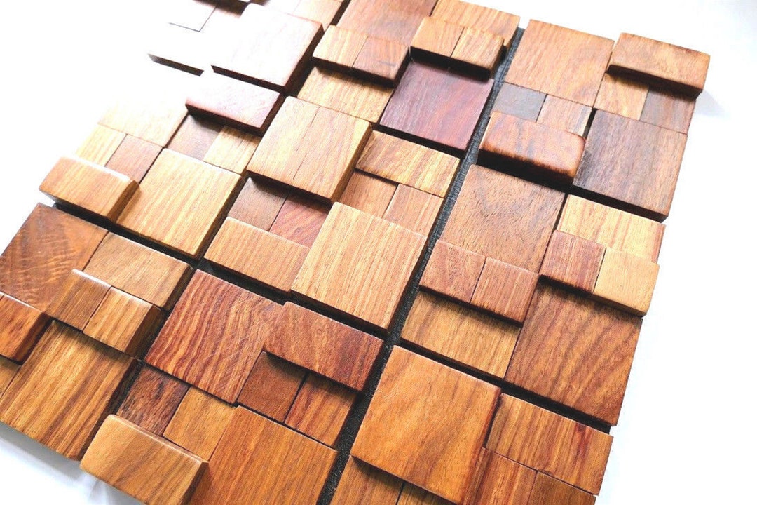 11 Tiles (1sqm) Wooden Wall Tiles, Rosewood Wood Wall Art, Kitchen ...