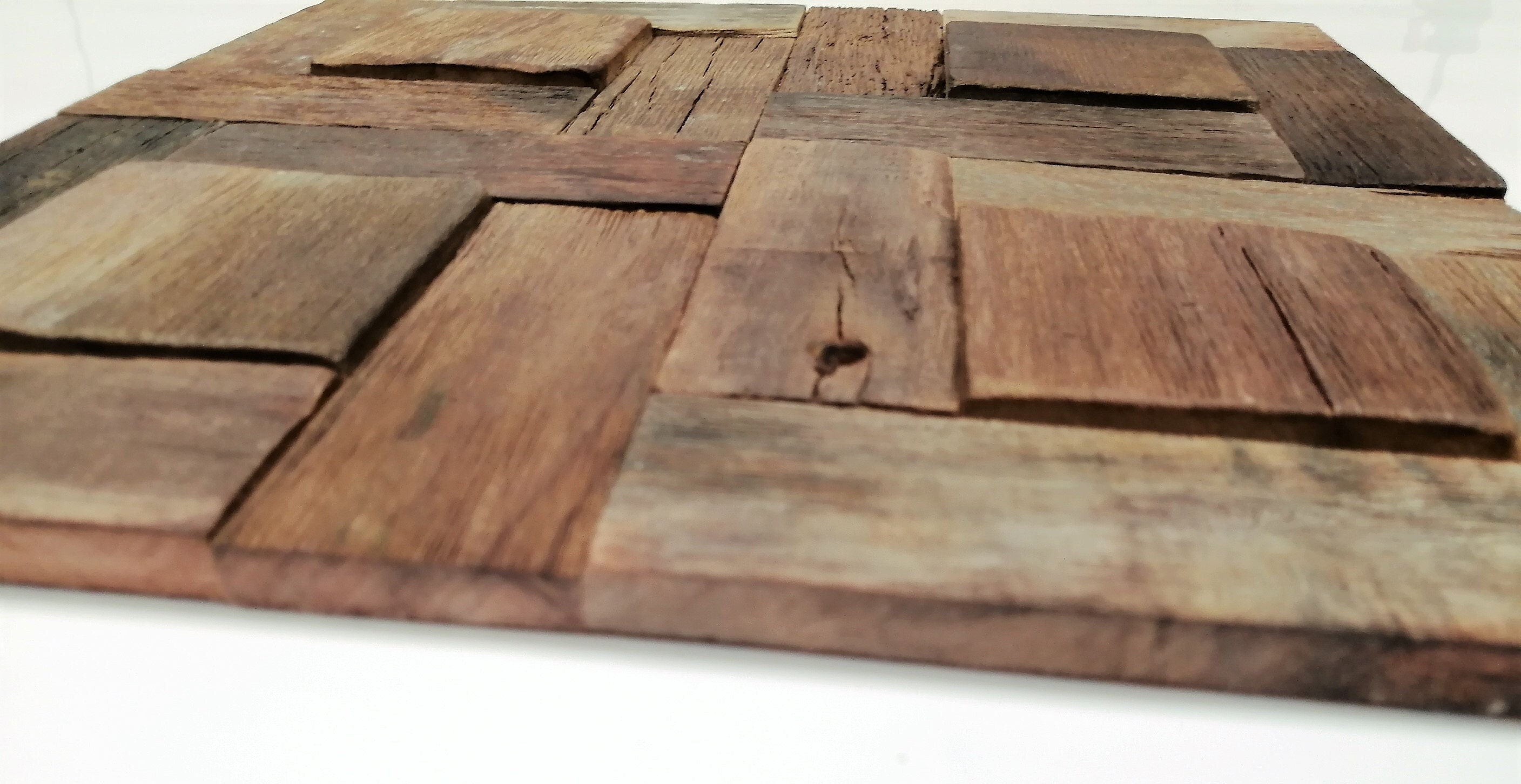 Wood Mosaic Tiles Rustic Wood Tiles Rustic Wall Art Wooden | Etsy UK