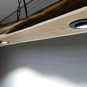 Reclaimed Yew Wood Slab Pendant Light With 3x Recessed LED 5w ...