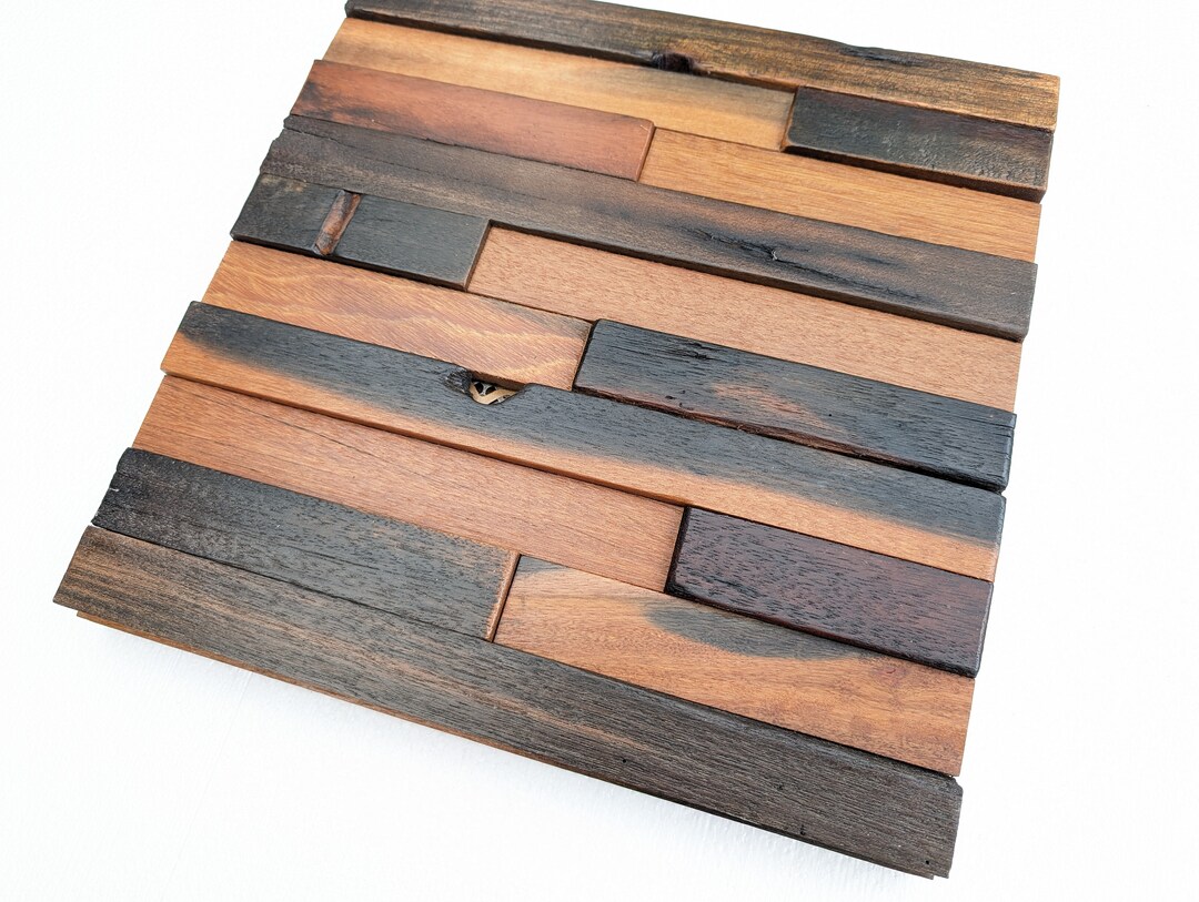 11x Tiles (1sqm) Reclaimed Wooden Wall Tiles, Decorative Tiles, Rustic ...