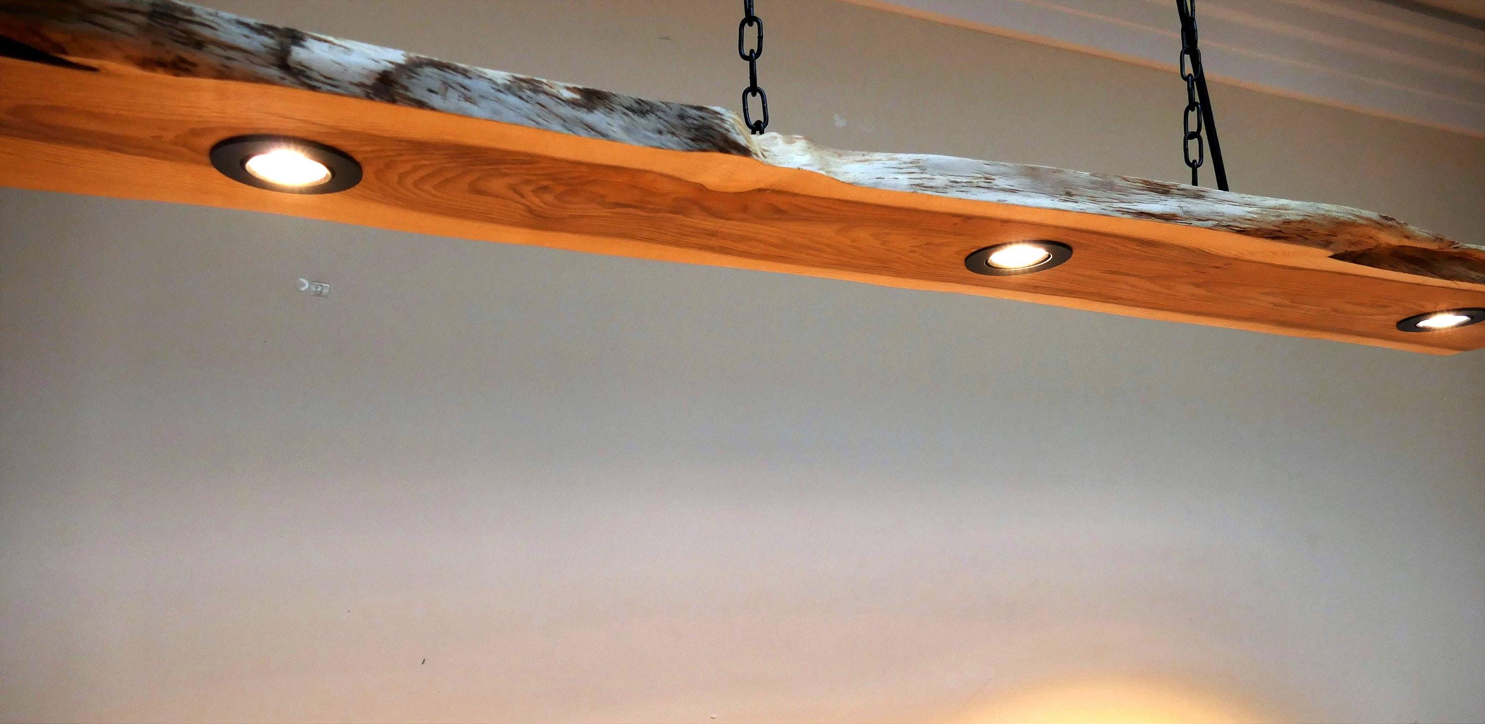 Yew Wood Slab With LED Spot Lights, Pendant Light, Timbers With ...