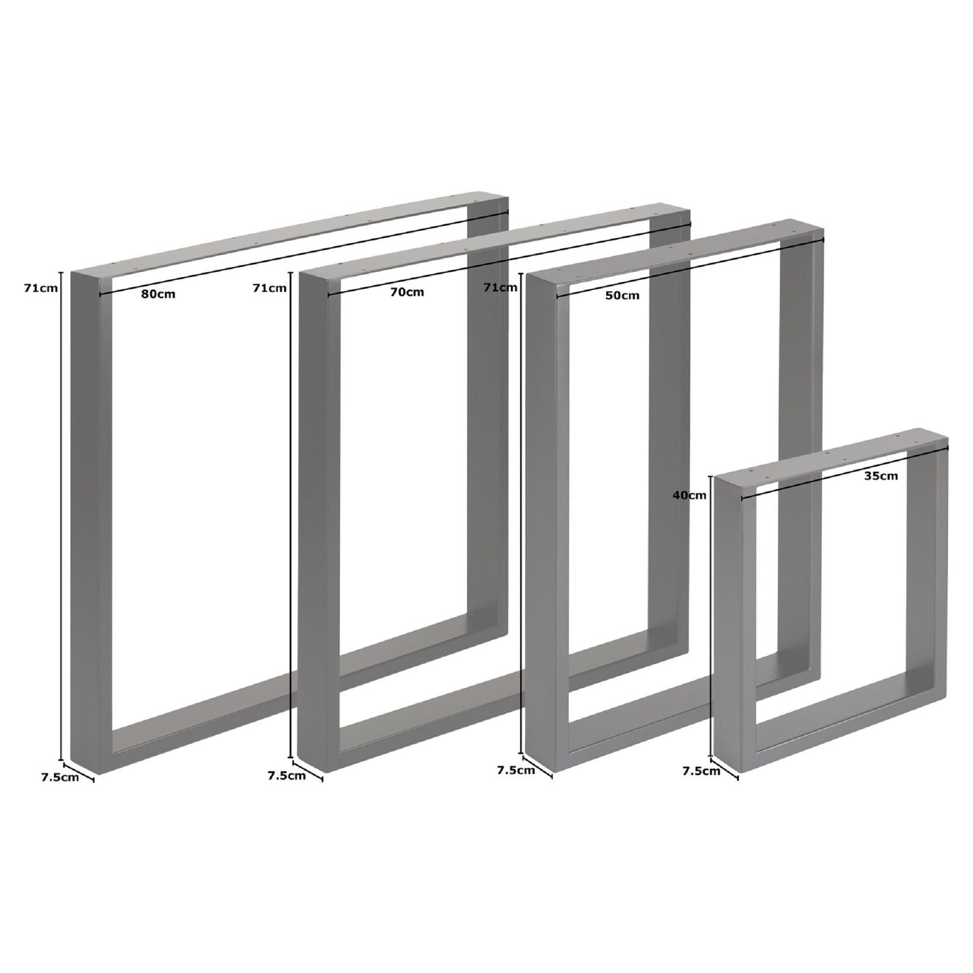 Set of 2x Table Legs Rectangular Shape Legs Pair Steel - Etsy UK