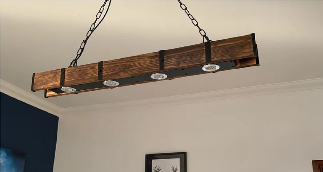 Wood Beam Lights, Vintage Wood Beam Spot Lights Light Fixture, Rustic ...