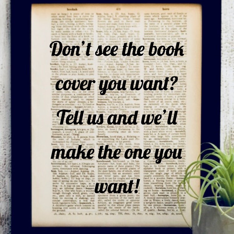 Custom Book Cover Dictionary Print // Add This to Cart and | Etsy