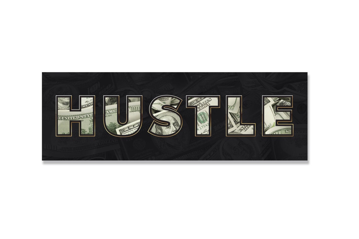 Hustle Motivational Money Poster | Etsy