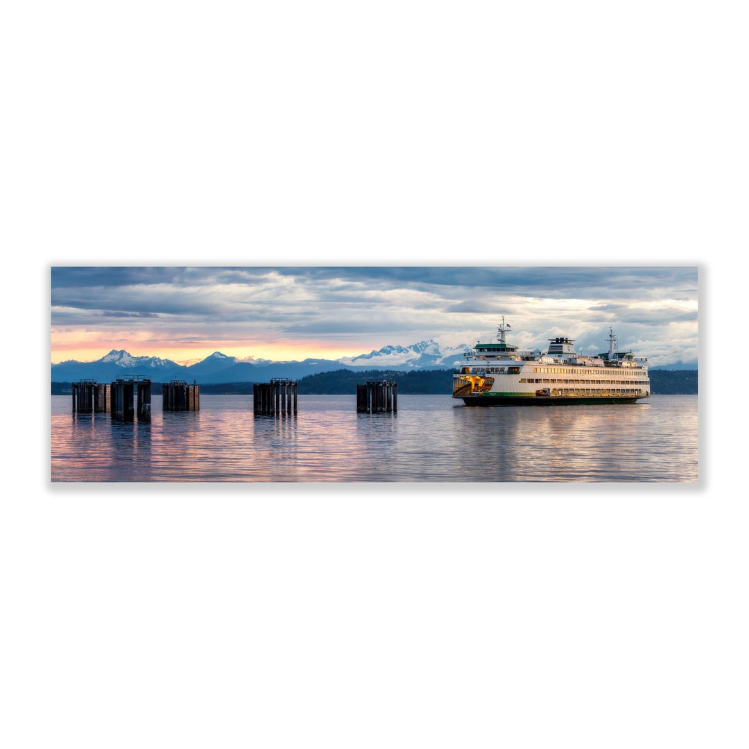Puget Sound Ferry Panoramic Print: Edmonds, Washington State Wall Art ...