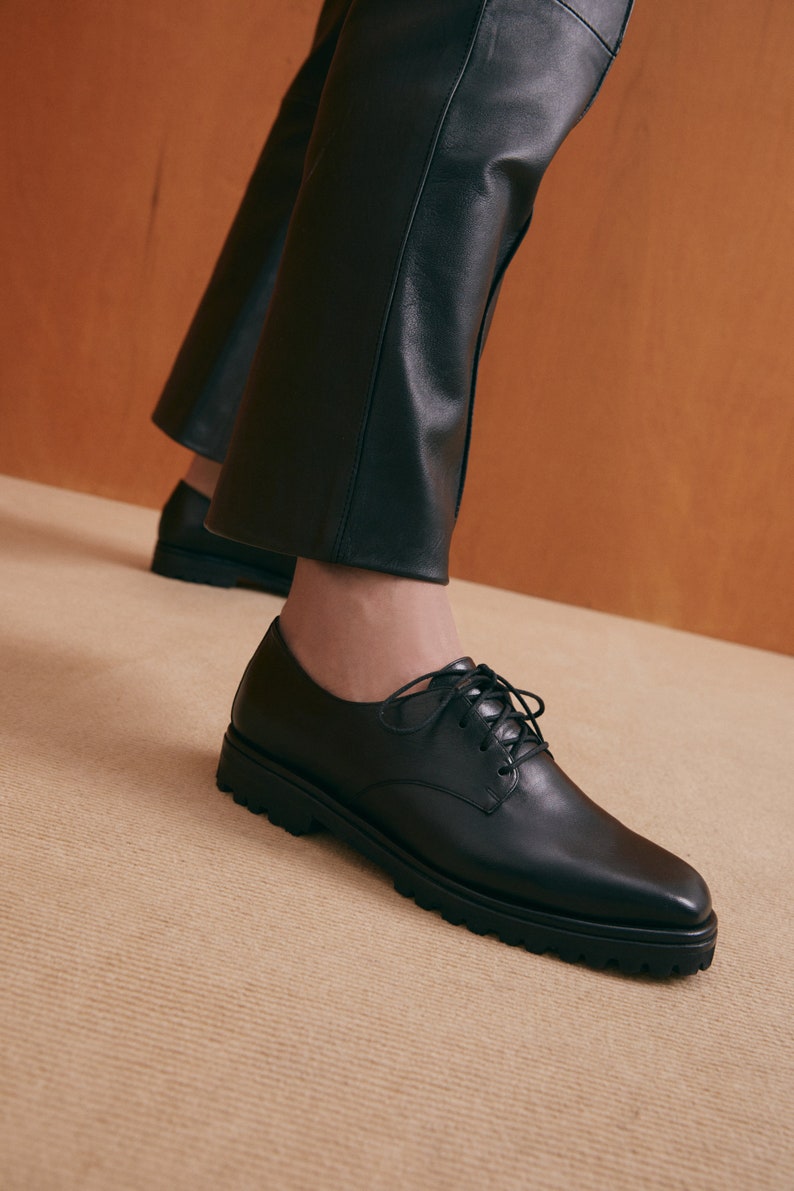 Lydia Lace up Derby in Black - Etsy