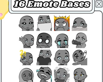 84x DIY Cute Emote Bases for Twitch, Youtube or Discord Emote Base Pack ...