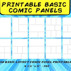 Basic Comic Book Panels With 50 Printable Pages | Manga Panels | Blank ...