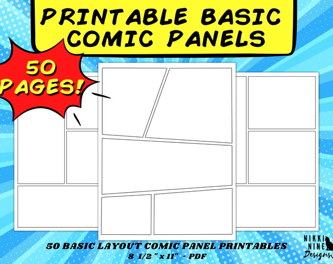 12 Printable Blank Comic Book Pages - Callouts - Digital Paper Pack ...