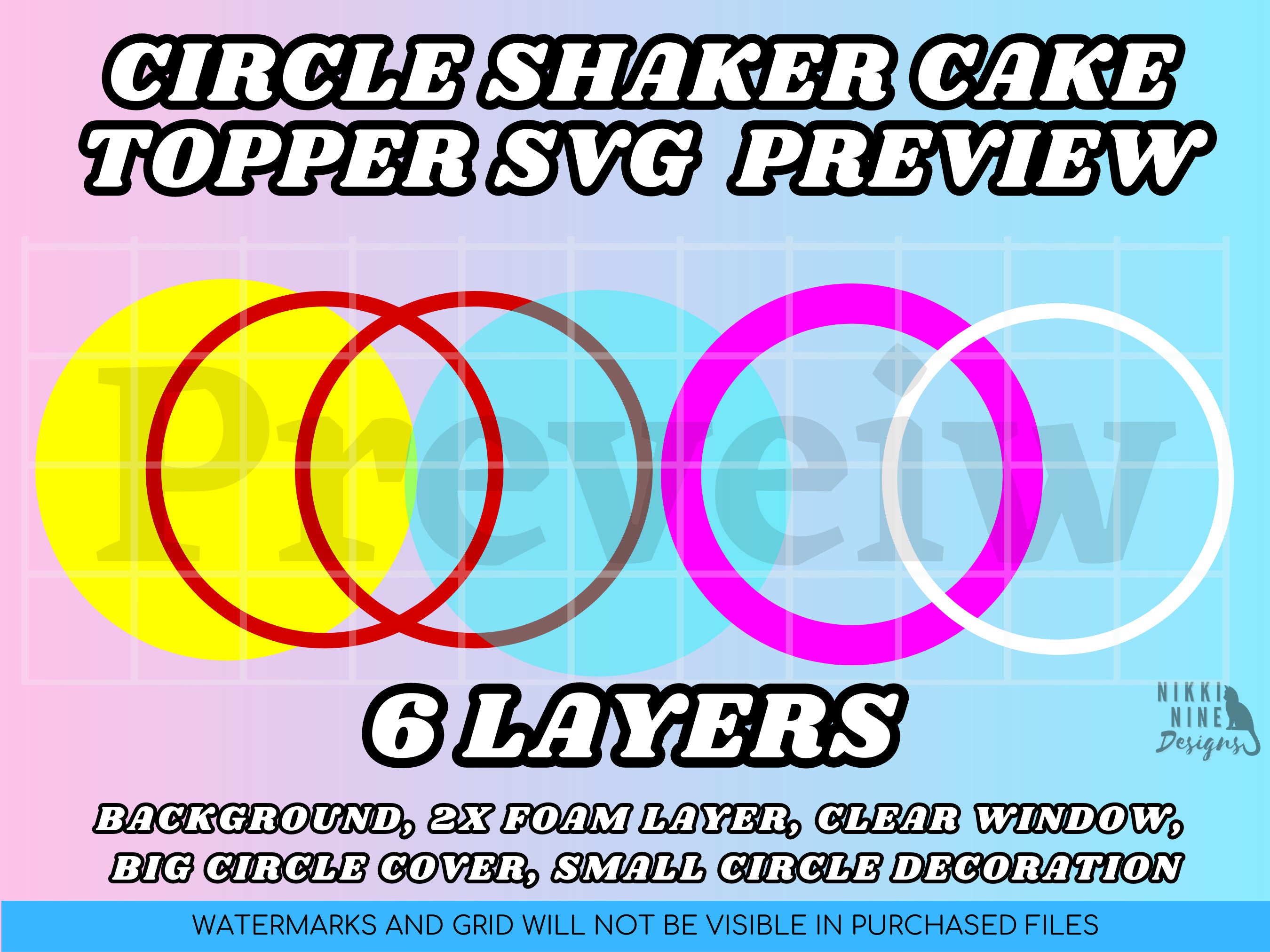 Circle Shaker Cake Topper SVG | Cake Topper SVG | Cake Topper Shaker ...