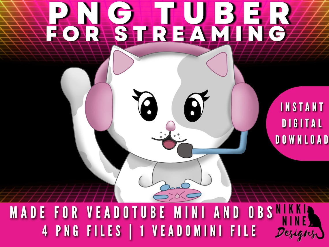 Cute Cat PNG Tuber for Veadotube Mini for Streaming OBS | Twitch PNG ...