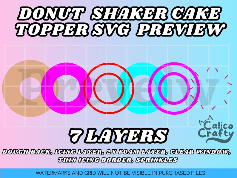 Donut Shaker Cake Topper SVG | Cake Topper SVG | Cake Topper Shaker ...