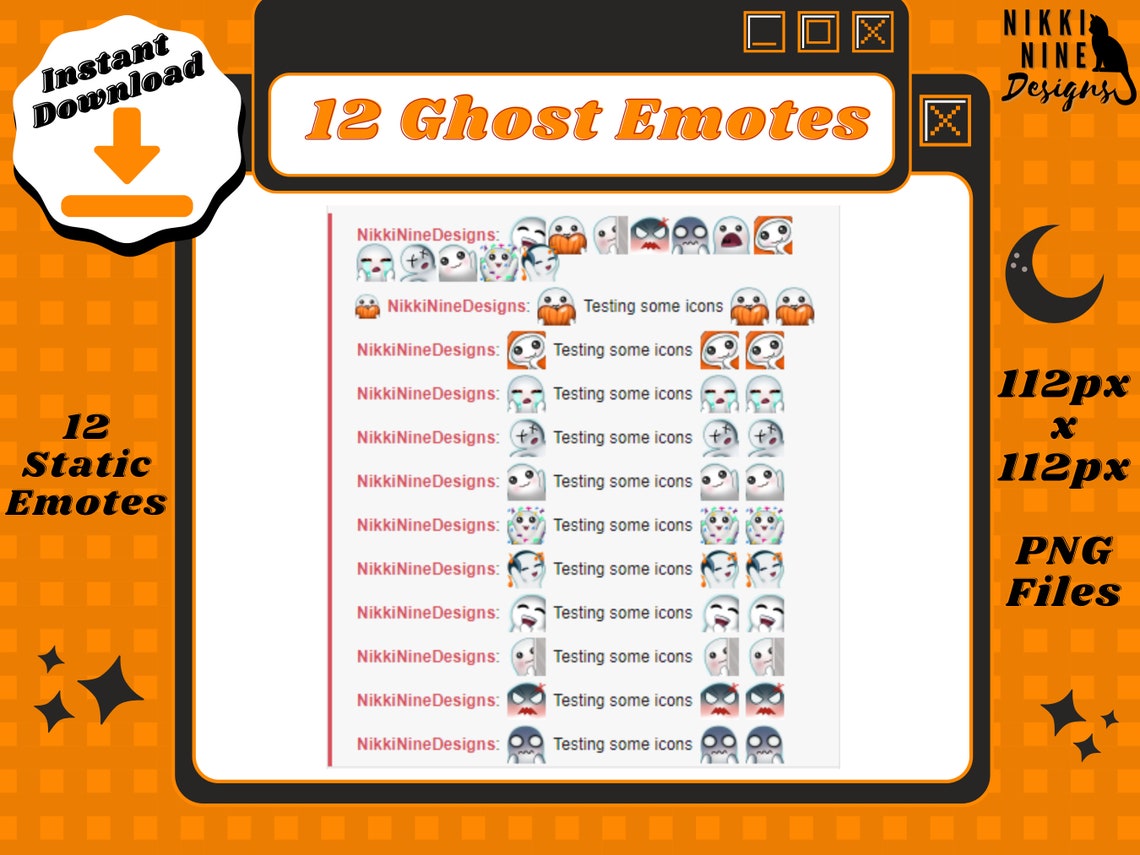 Halloween Ghost Emote Set | 12 Ghost Emote Bundle for Twitch, Discord ...