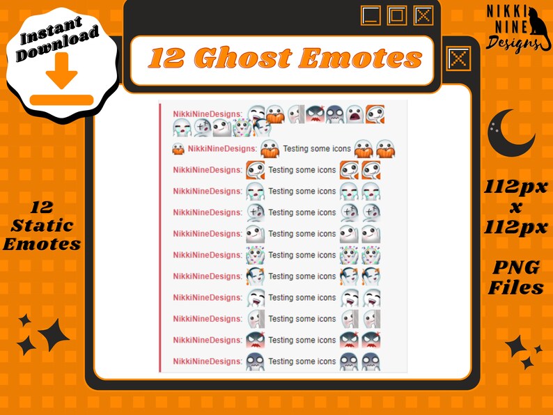 Halloween Ghost Emote Set | 12 Ghost Emote Bundle for Twitch, Discord ...
