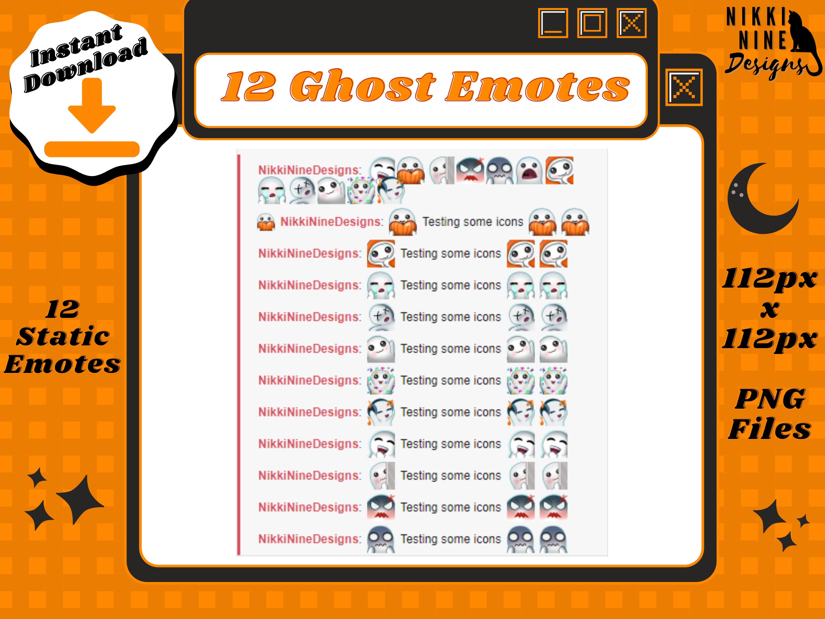 Halloween Ghost Emote Set | 12 Ghost Emote Bundle for Twitch, Discord ...
