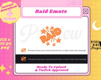 ANIMATED STATIC EMOTE Raid, Animated Raid Emote, Raid Sparkle Emote ...