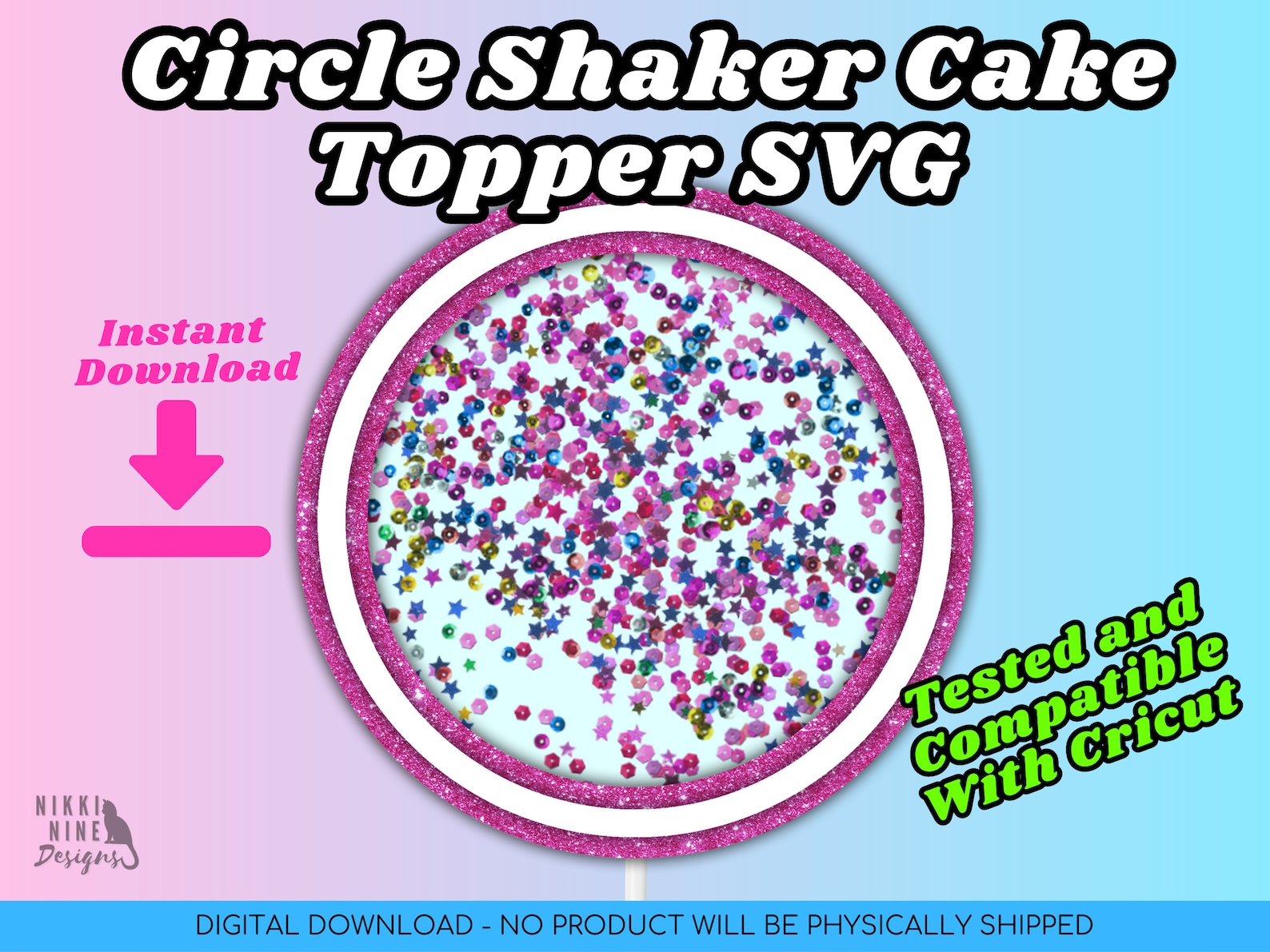 Circle Shaker Cake Topper SVG | Cake Topper SVG | Cake Topper Shaker ...