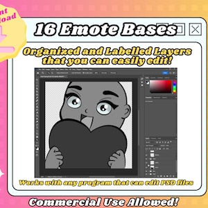 Emote Base Pack - DIY Emotes for Twitch, Discord, Youtube, Streaming - Etsy