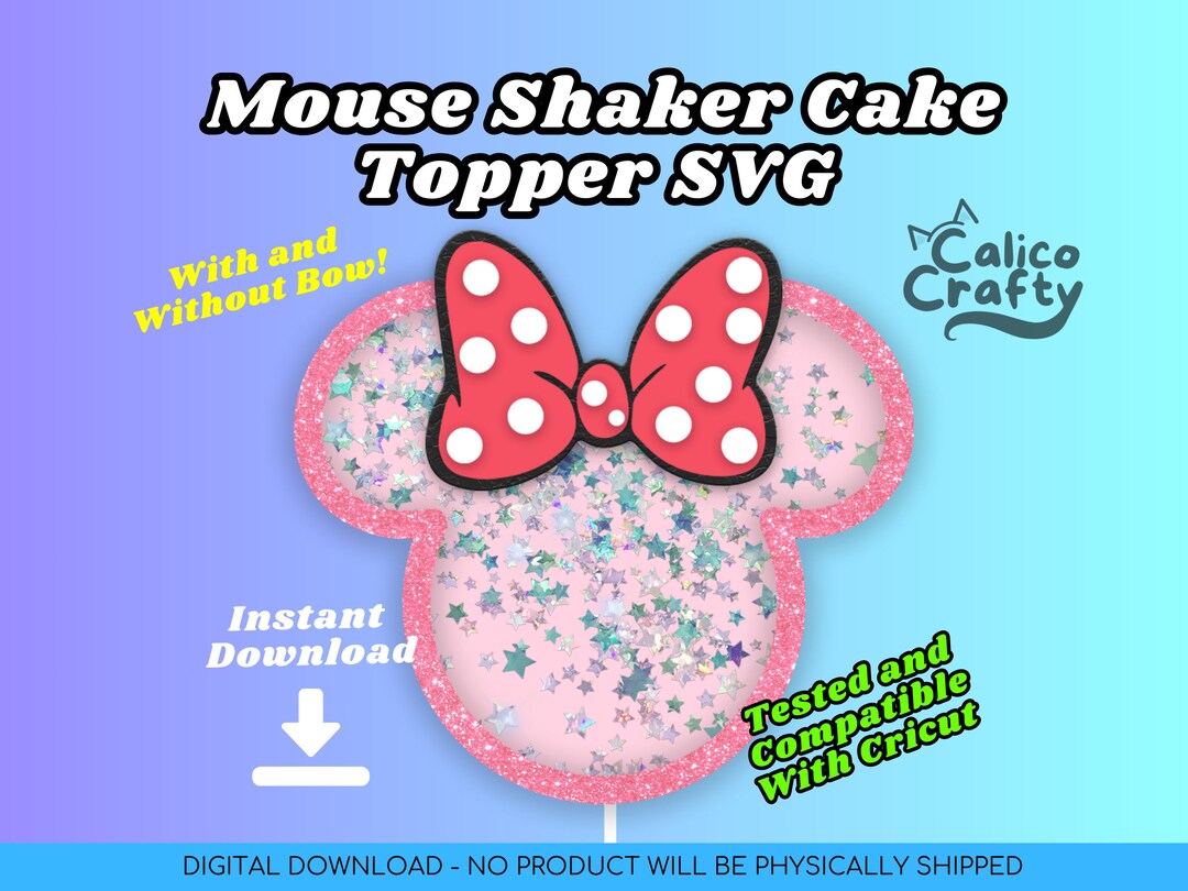 Mouse Head Shaker Cake Topper SVG | Cake Topper SVG | Cake Topper ...