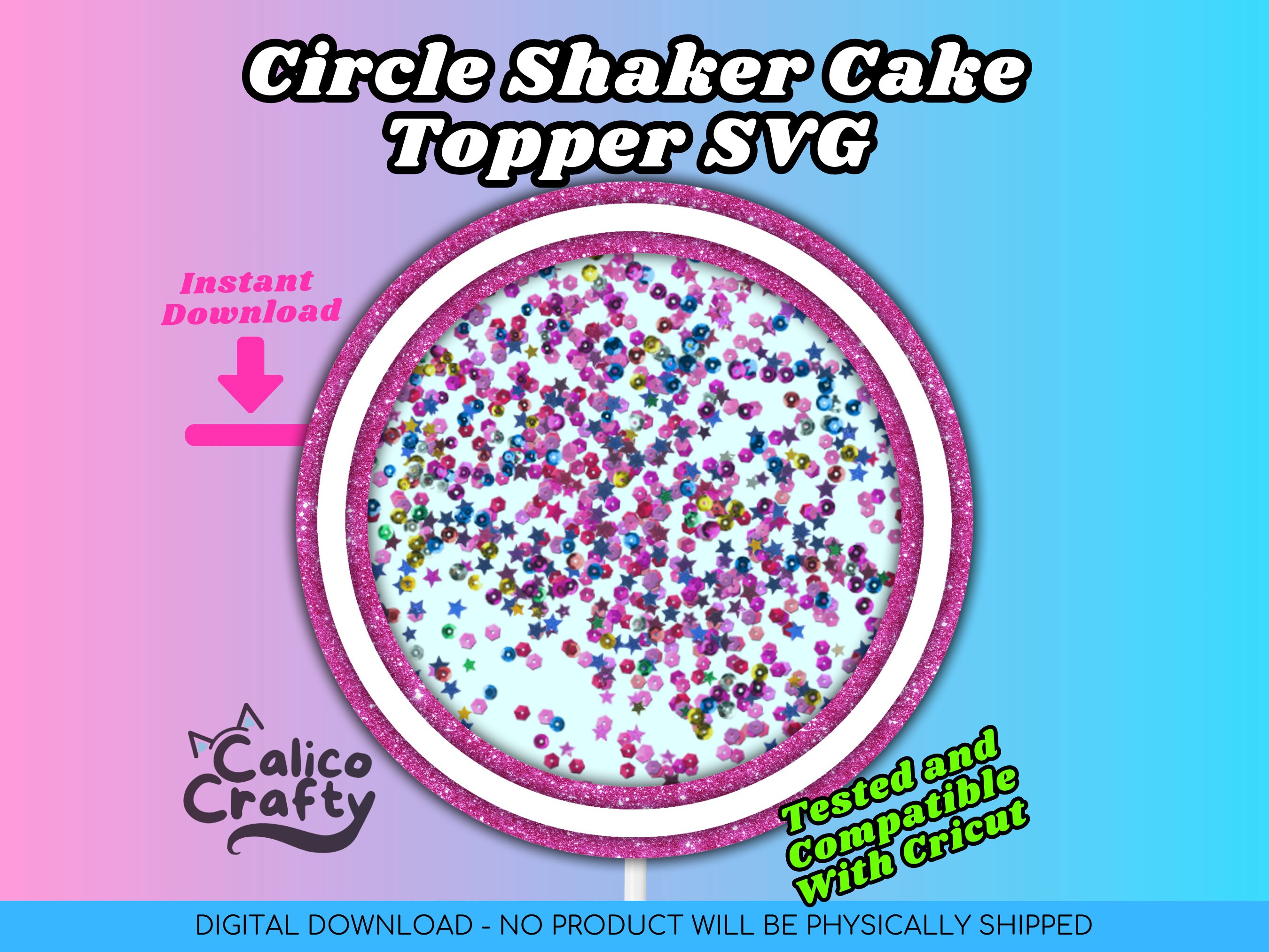 Circle Shaker Cake Topper SVG | Cake Topper SVG | Cake Topper Shaker ...