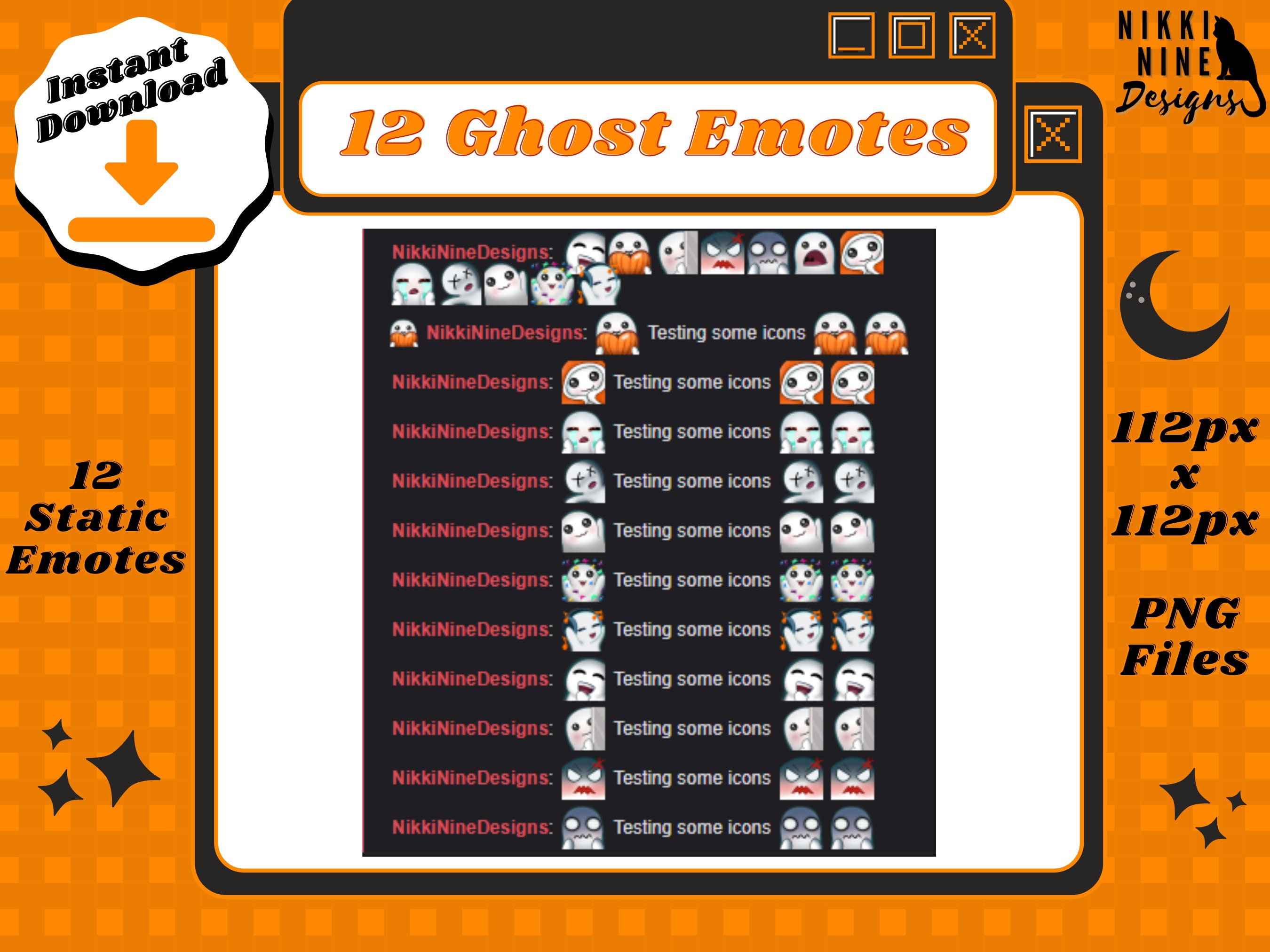 Halloween Ghost Emote Set | 12 Ghost Emote Bundle for Twitch, Discord ...