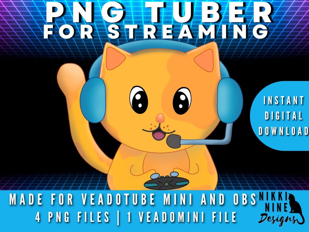 Cute Orange Cat PNG Tuber for Veadotube Mini for Streaming OBS | Twitch ...