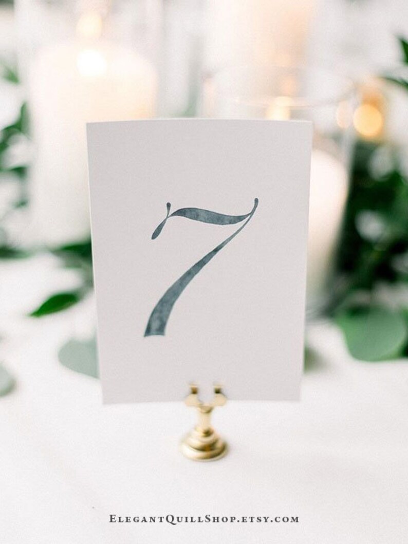Gray Table Numbers Gray Wedding Decor Table Number Cards | Etsy