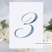 Dusty Blue Wedding, Blue Table Numbers, Watercolor, Printable Table ...