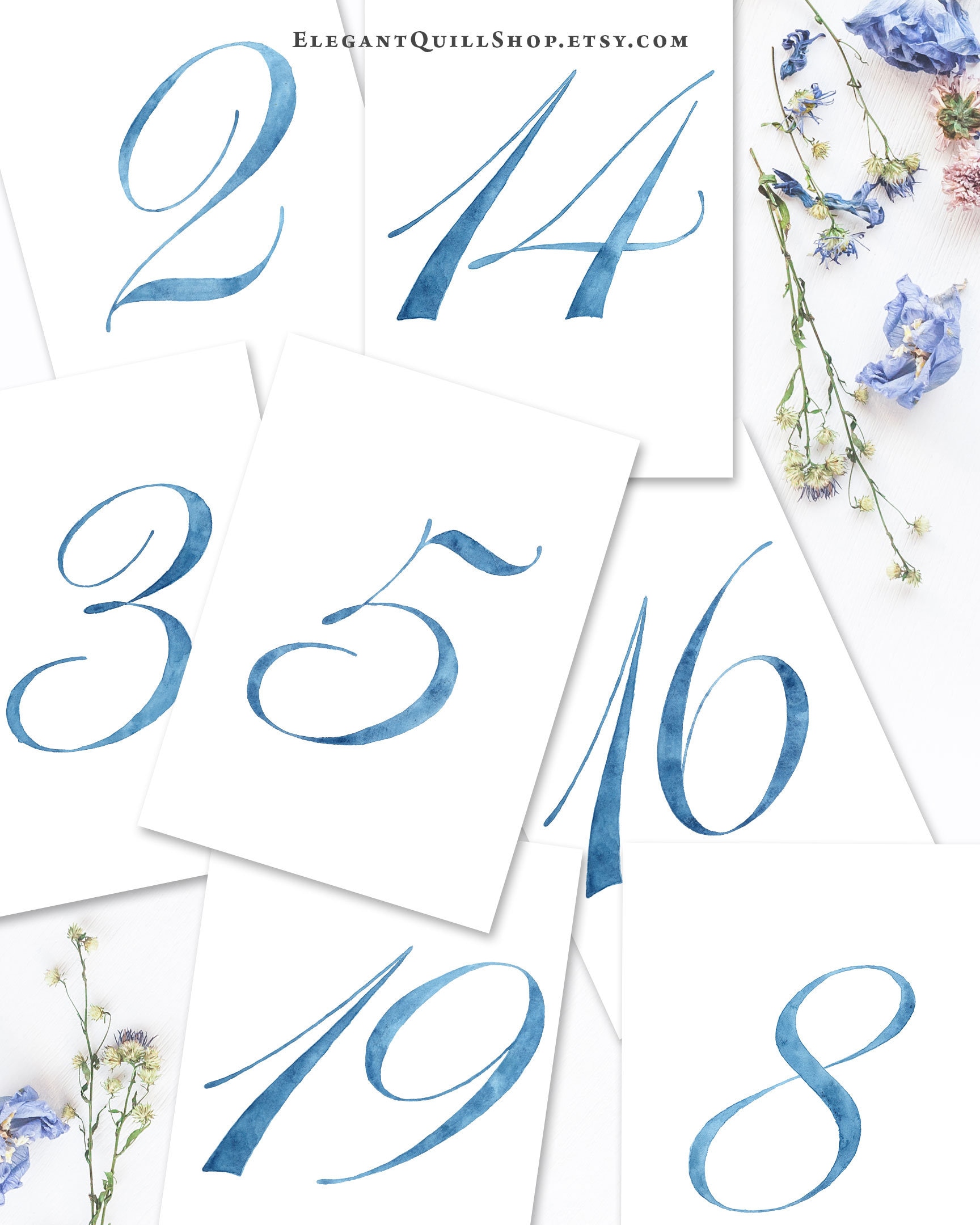 Blue Table Numbers Beach Wedding Decor Printable Table - Etsy