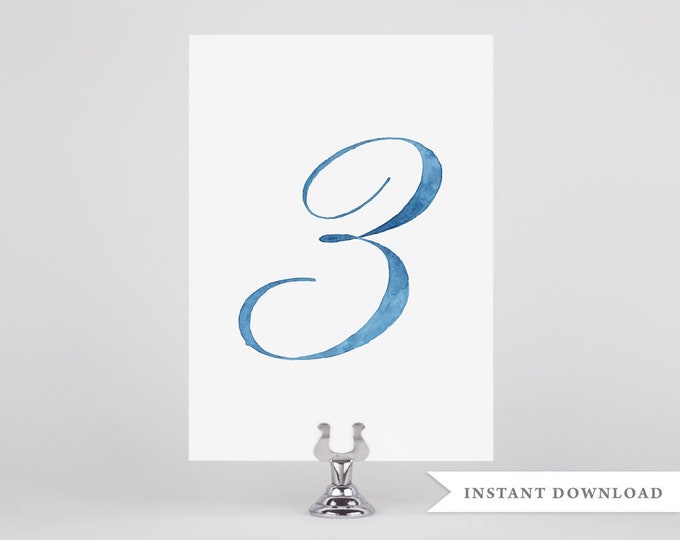 Blue Table Numbers Beach Wedding Decor Printable Table - Etsy
