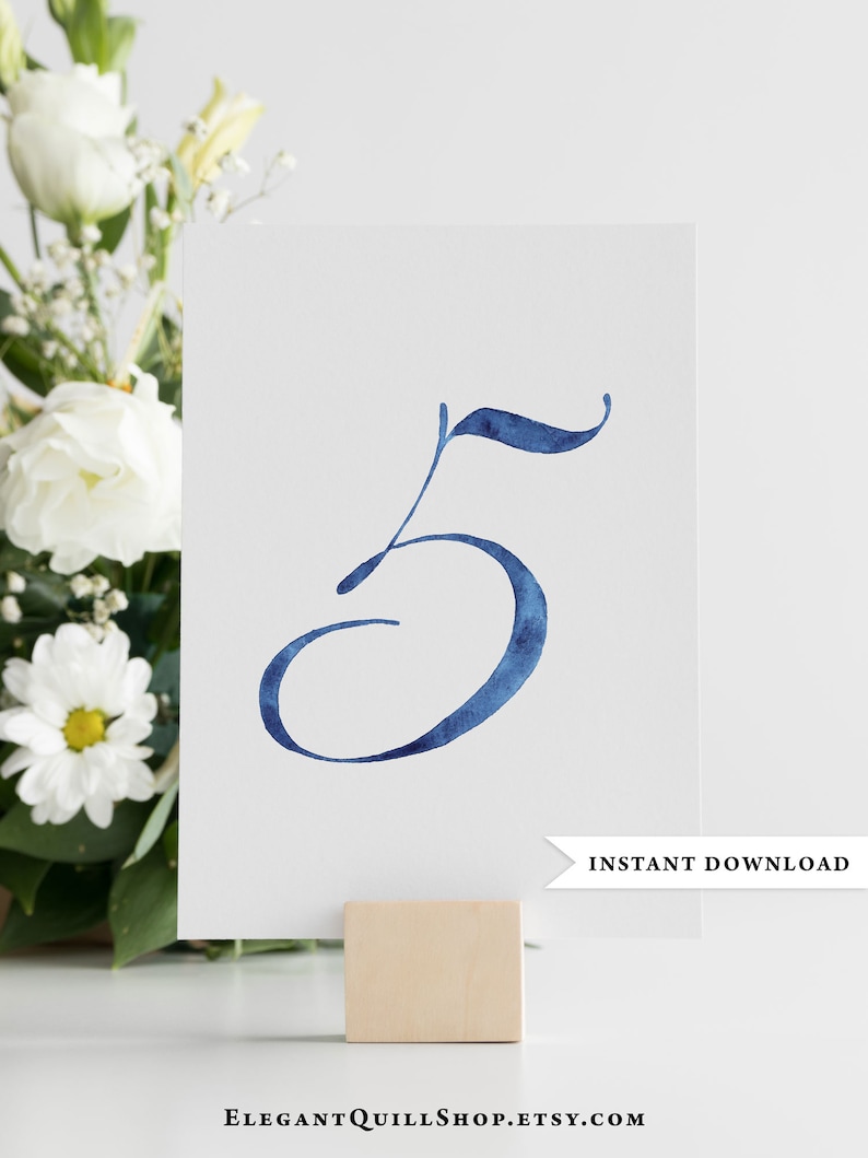 Navy Blue Table Numbers Beach Wedding Decor Digital - Etsy