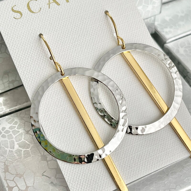 Silver Line Earrings - Etsy