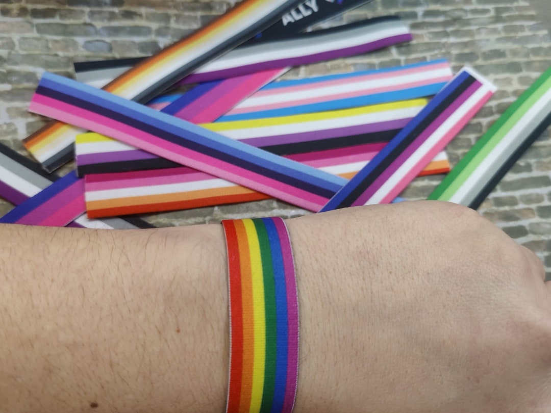 Rainbow - Thick Elastic Wristband Bracelet - Stretchy Elastic With ...