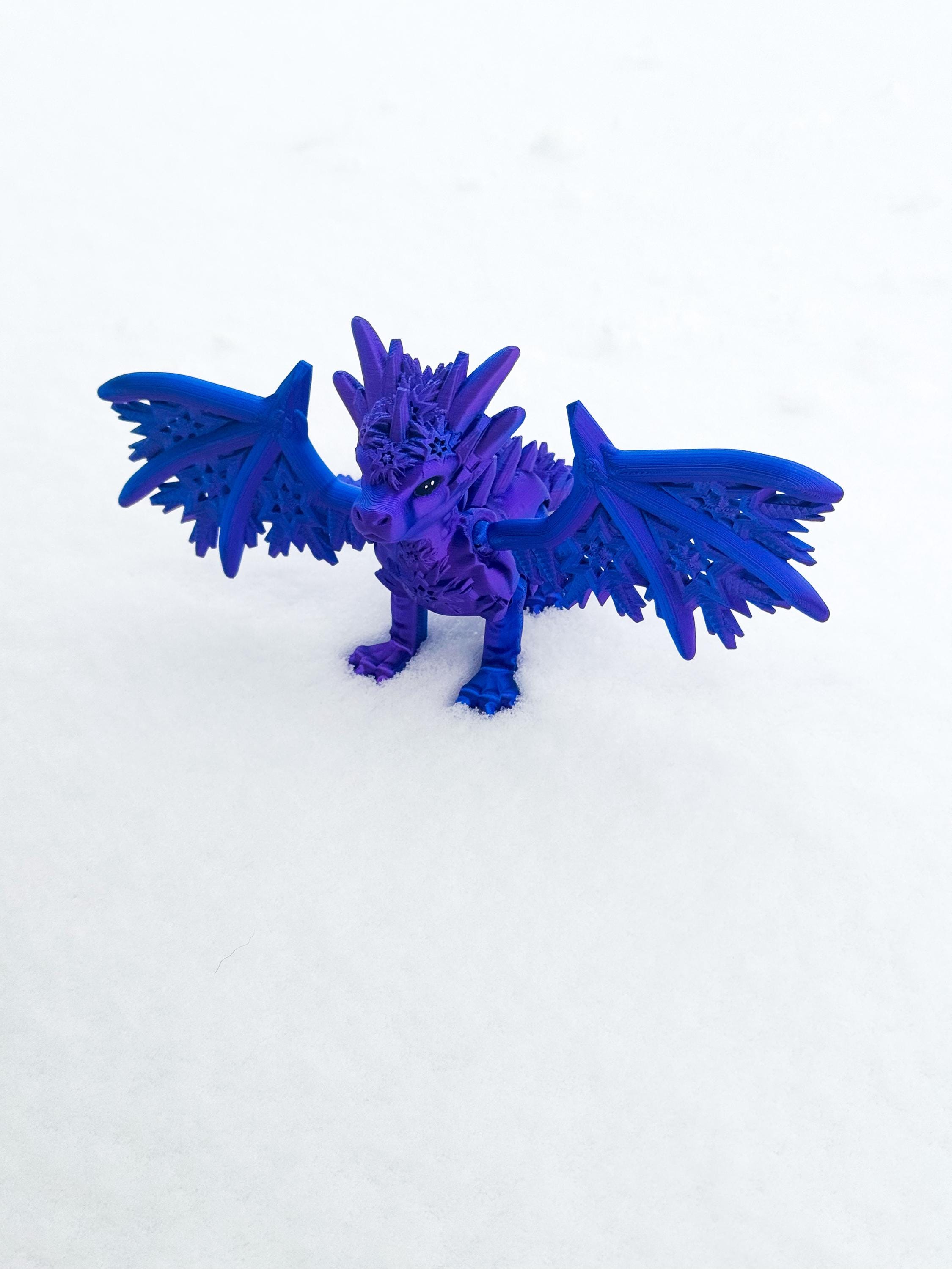 Articulated Frost Dragon | Frozen Dragon | Snow Dragon - Etsy
