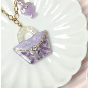 Japan Resin Charm KIT, ENGLISH Instructions, Make 1 Purple Bag Charm ...