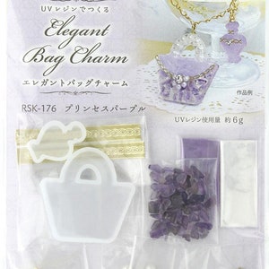 Japan Resin Charm KIT, ENGLISH Instructions, Make 1 Purple Bag Charm ...