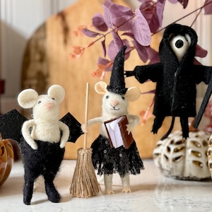 Halloween Felt Mouse Ornament: Witch, Bat, Grim Reaper - Etsy
