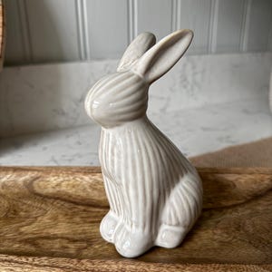 Ceramic Ribbed Bunny, 2 Styles Available, Cottage Decor - Etsy
