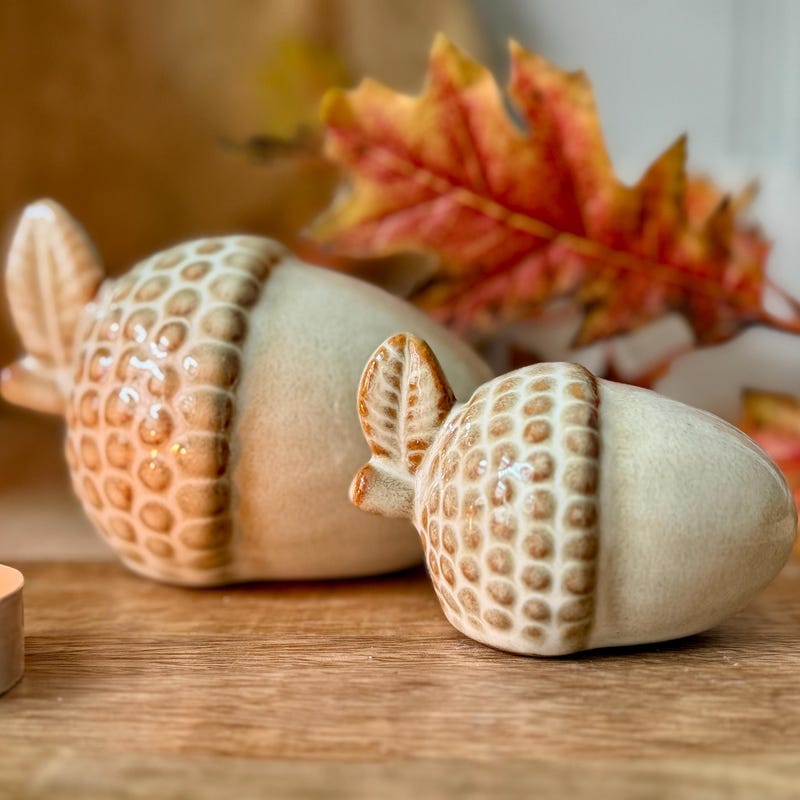 Ceramic Acorn Ornaments - Etsy UK
