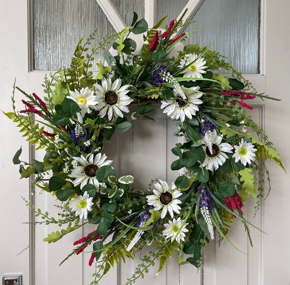 Summer Door Wreaths Outdoor Large WACAR All-Season Door Wreath – Spring ...
