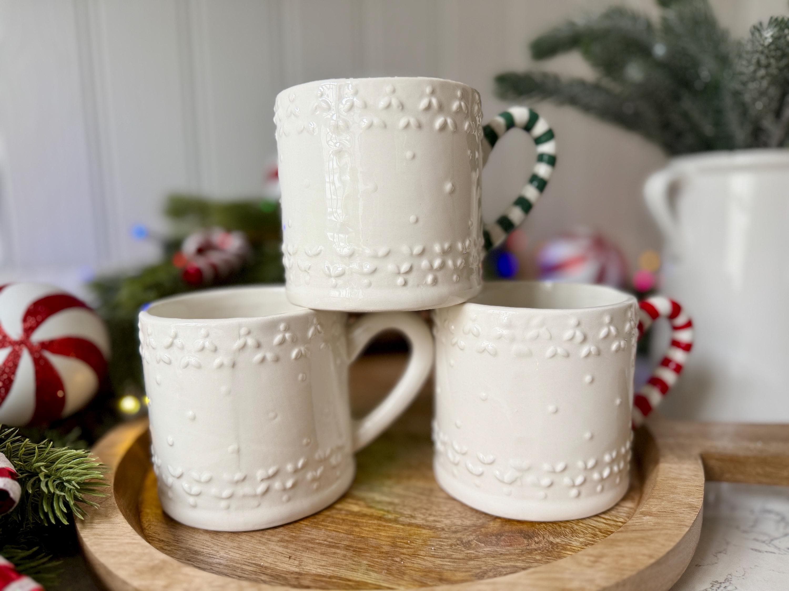 Christmas Embossed Ceramic Mug, 3 Designs Available, Angel, Christmas ...