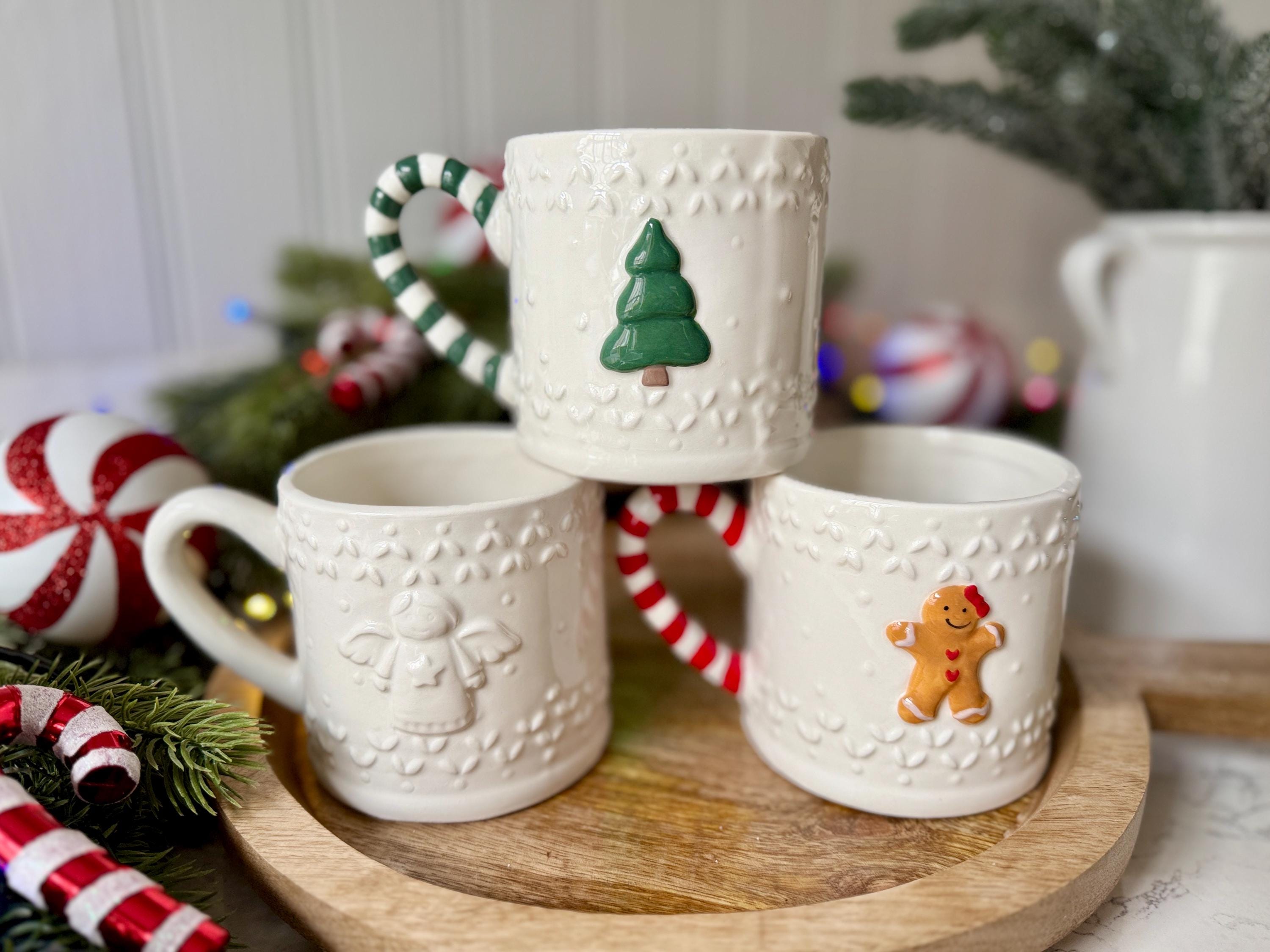 Christmas Embossed Ceramic Mug, 3 Designs Available, Angel, Christmas ...