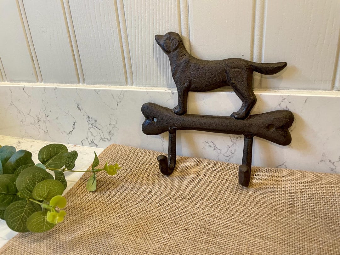 Cast Iron Dog & Bone Storage Wall Hook, Cottage Decor - Etsy